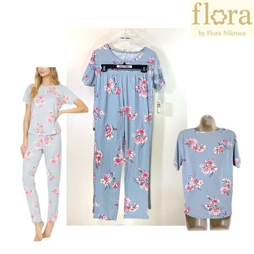 NWT Flora by Flora Nikrooz Women's M Annette Printed Knit Pajama Set ...