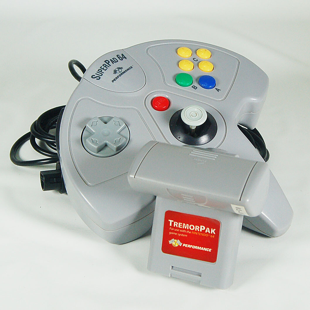 Nintendo 64 SuperPad 64 Controller with Tremor Pak in Box. Nice. N64 | eBay