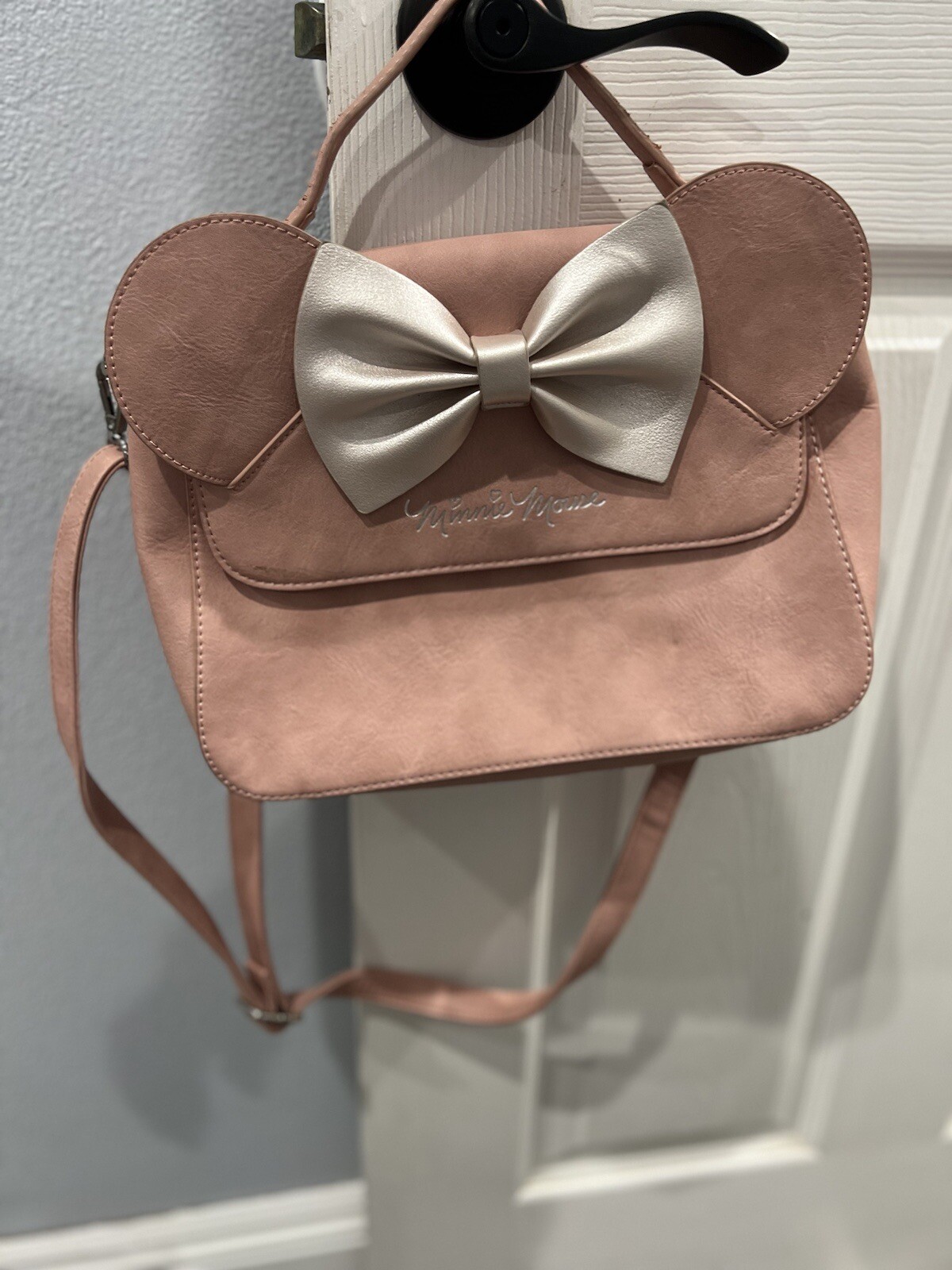 DISNEY X LOUNGEFLY PINK MINNIE EARS AND BOW SATCHEL W… - Gem