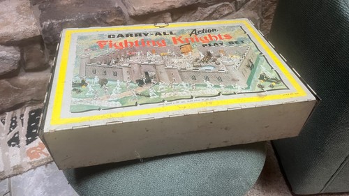 Vtg 60s Marx Carry All Action Fighting Knights Playset Castle Toys 4635 ...