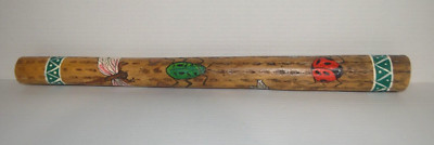 Rainmaker Rain Stick Natural Wood Hand Decorated with Insects 20" Long ...