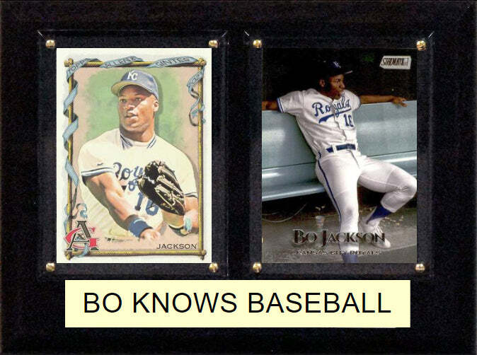 Bo Jackson Bo Knows Baseball Topps Bowman 2 Card 6" x 8" Plaque Kansas ...