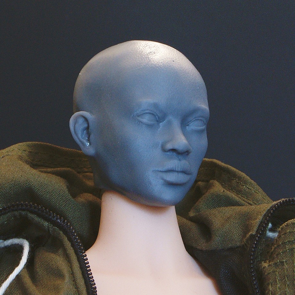 1/6 scale black african/american female head sculpt unpainted TBLeague ...