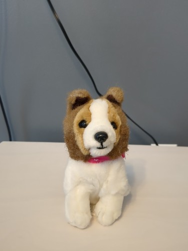 Nintendogs 2008 Brown & White Puppy Dog Plush 6” Pink Bandana Fast ...