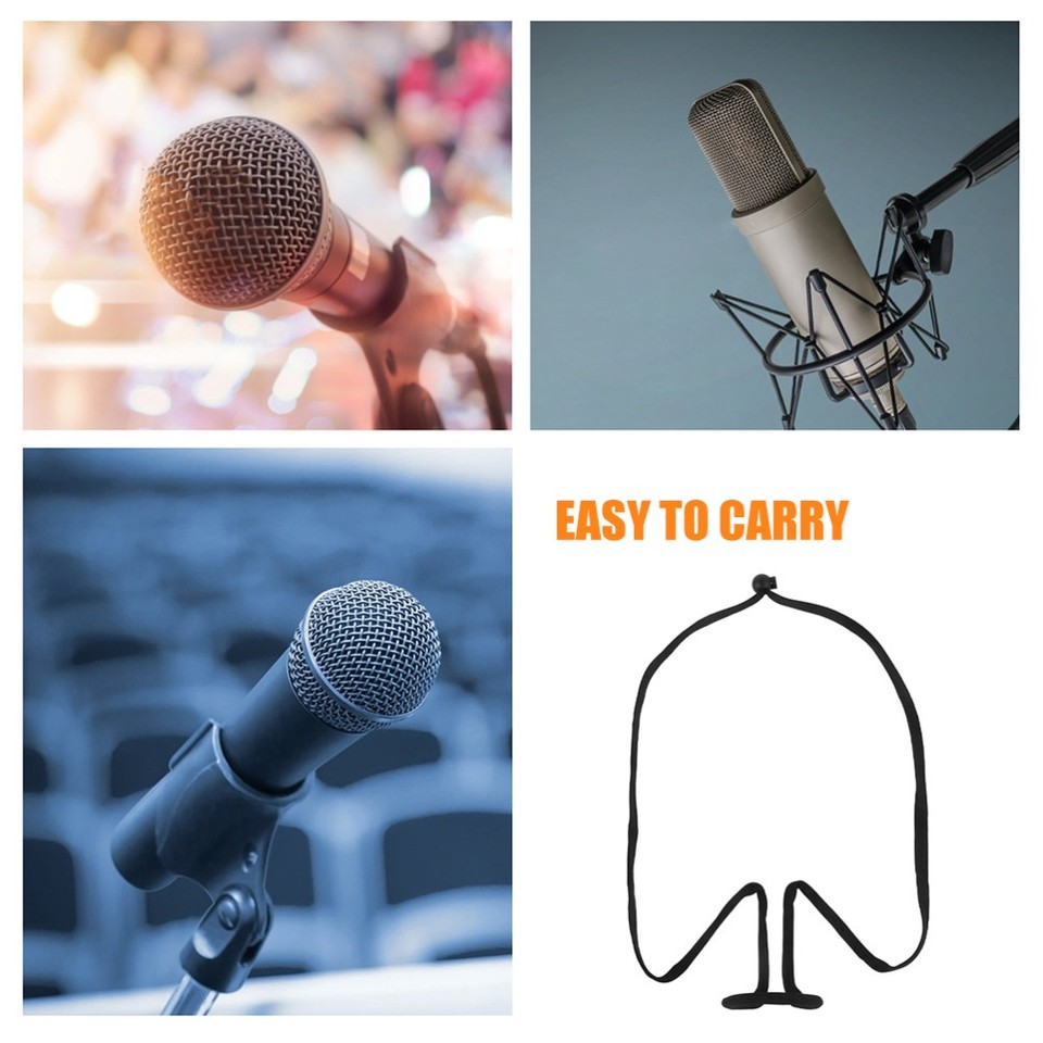 2pcs Portable Neck Microphone Holder Adjustable Hanging Mic Stand For ...