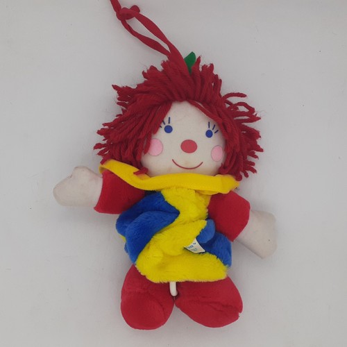 Vintage First Peek Musical Clown Doll Plush Pull String Toy Red Yellow ...