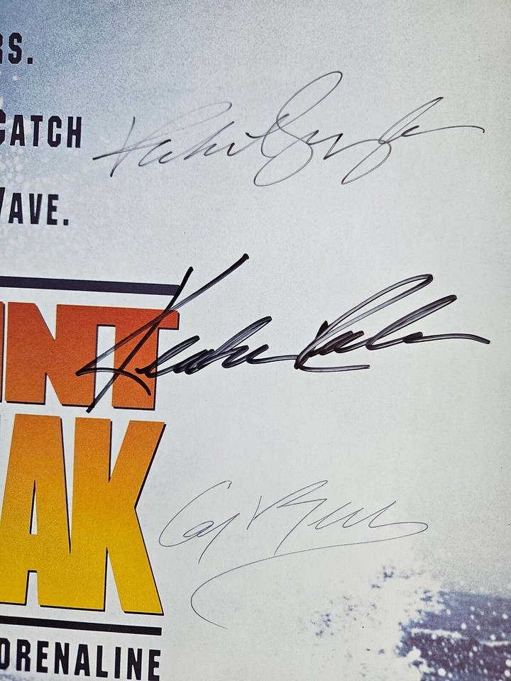 Point Break signed autographed x3 Poster Keanu Reeves Patrick Swayze ...