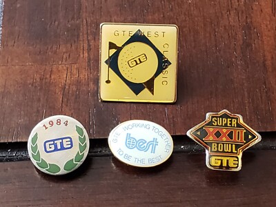 GTE General Telephone & Electric Lapel Pin Lot SuperBowl XXII Golf ...