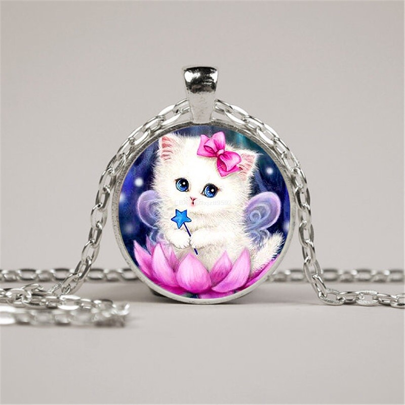 Angel Bull Dog Labrador Cat Wings Rainbow Silver Pendant Necklace Free ...