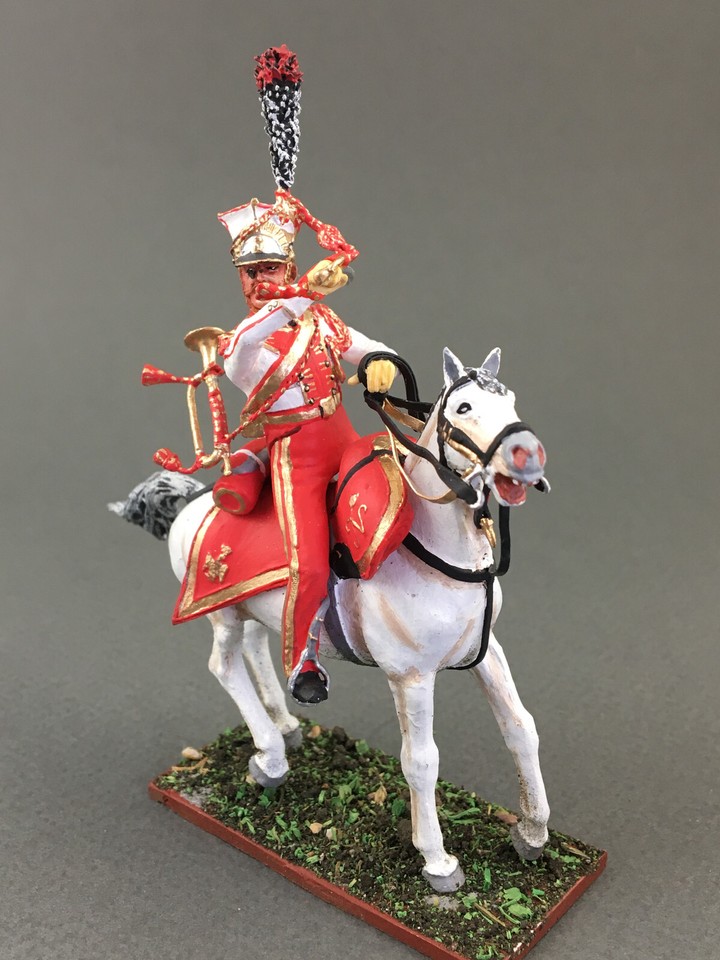 Painted Napoleonic metal soldier 1/30, French Red Lancers figure VID ...