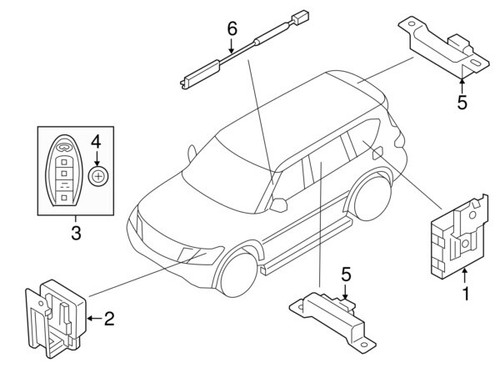 285E3-1LK0D Nissan Switch assy-smart keyless 285E31LK0D, New Genuine ...