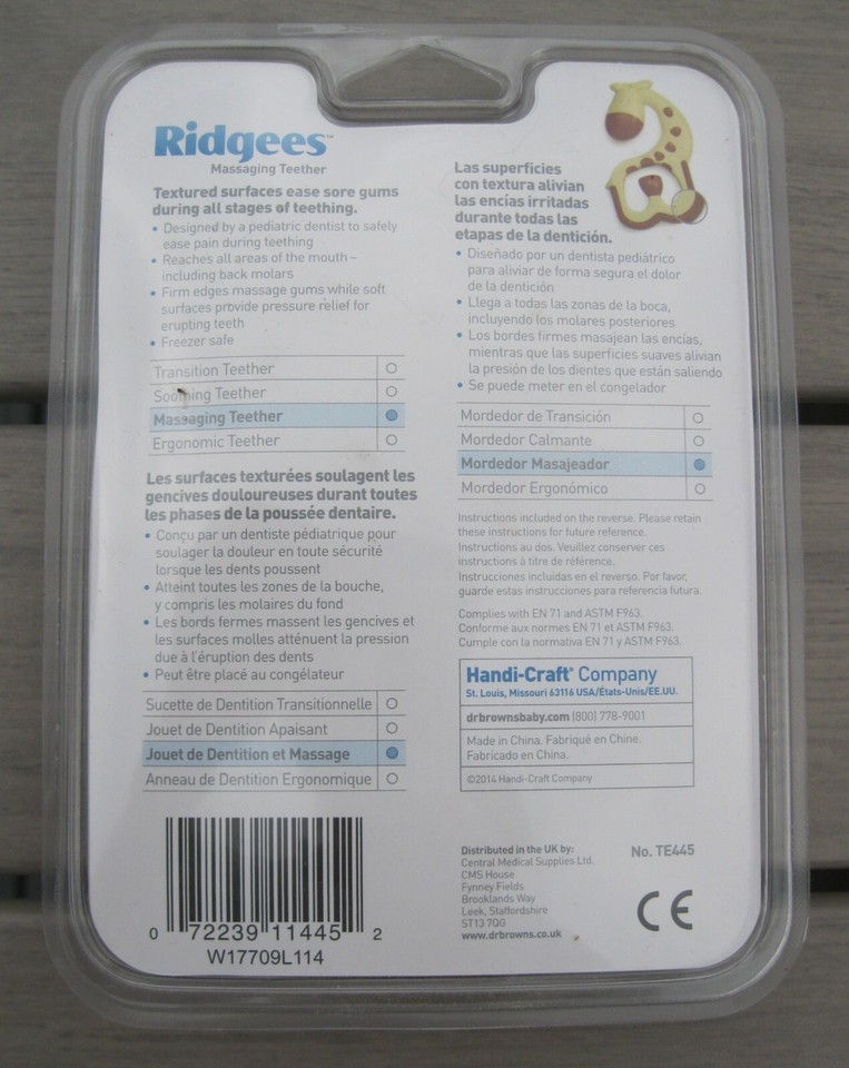 Dr. Brown's Ridgees Giraffe, Massaging Teether, Brand New Unopened Box ...