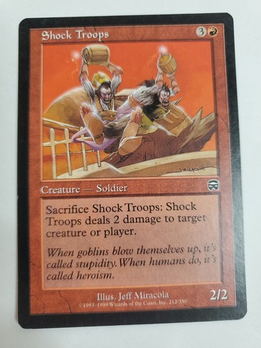 MTG Magic The Gathering Card Shock TroopsCreatureSoldier Red Mercadian ...