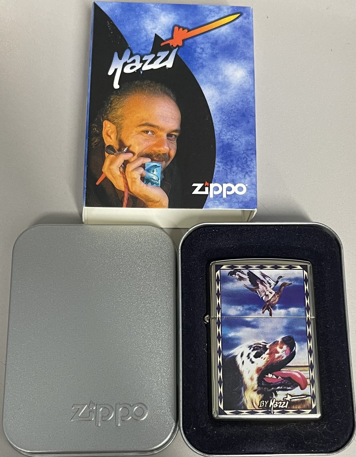 ZIPPO 2005 MAZZI MARSH LANDING POLISHED CHROME LIGHTER SEALED IN BOX ...