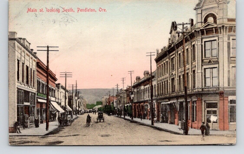 POSTCARD STREET SCENE MAIN STREET LOOKING SOUTH PENDLETON OREGON | eBay