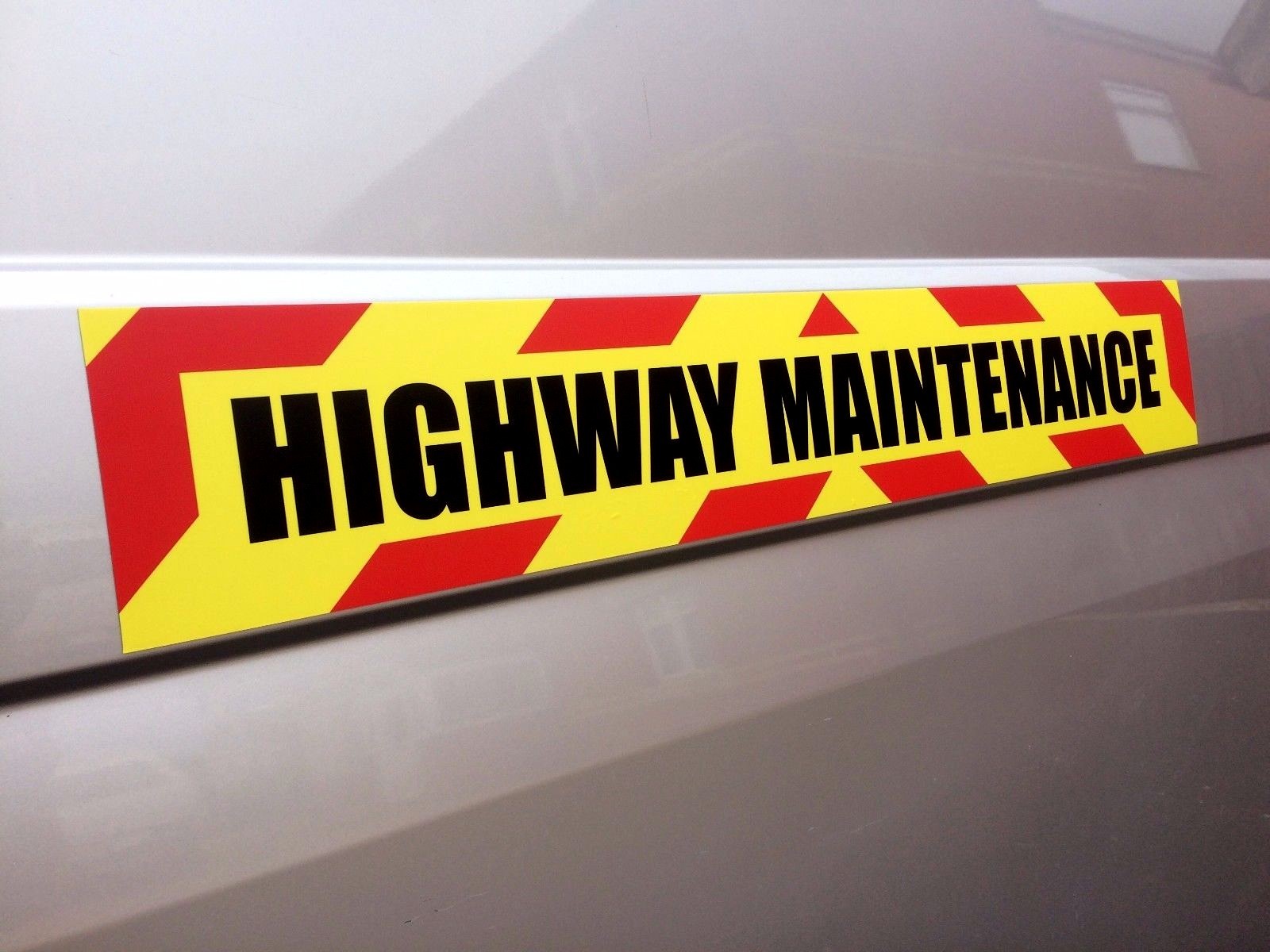 MAGNETIC HIGHWAY MAINTENANCE SIGN SIZE 900x150mm Laminated Durable ...