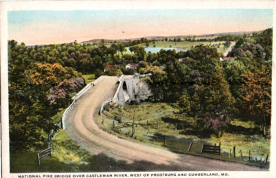Postcard MS National Pike Bridge Castleman River Frostburg & Cumberland ...