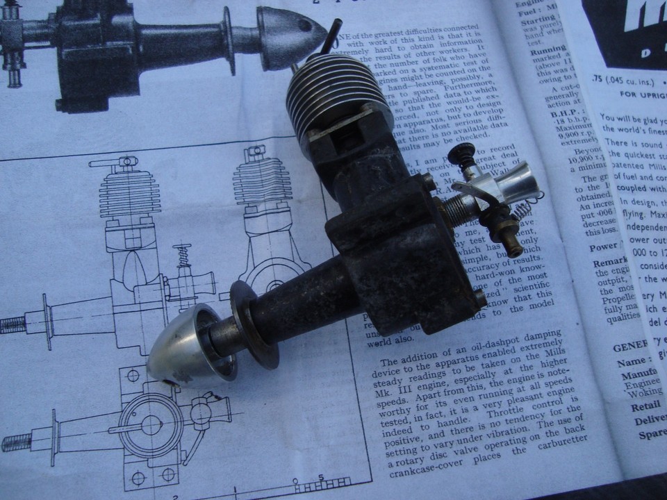 GENUINE MILLS 2.4CC VINTAGE DIESEL MODEL AIRCRAFT ENGINE RARE | eBay UK