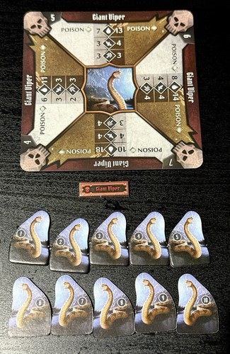 Gloomhaven Jaws Of The Lion Giant Viper Standees Monster Stands & Stat ...