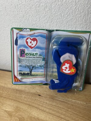 ty Peanut 1995 Royal Blue Elephant Original Teenie Beanie Baby New In ...
