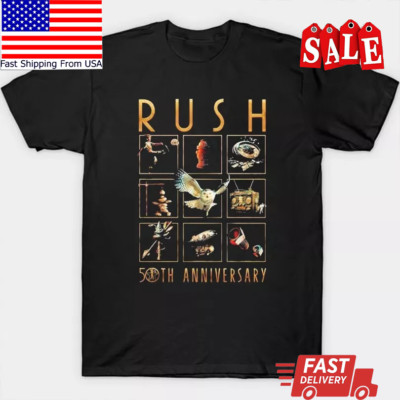 New RUSH Band 50th anniversary Gift For Fans Unisex S-5XL Shirt | eBay