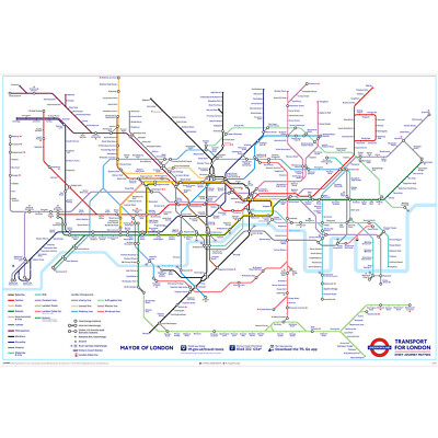 TfL London Underground Tube Map Poster - Transport for London 61 x 91 ...