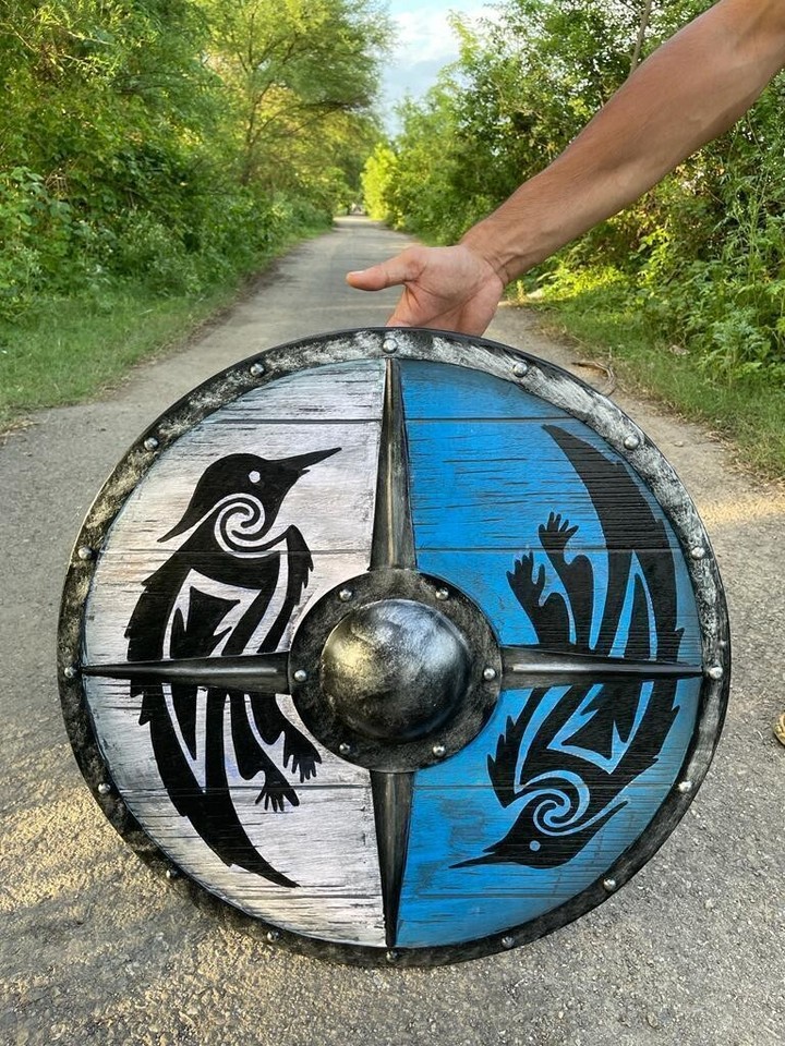 Raven Bird Viking Shield Ragnar Wooden Viking Cosplay Shield Gift | eBay UK