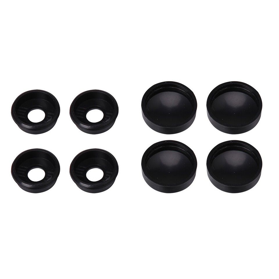 8x Black "Smooth" License Plate Frame Screw Caps & Bolt Covers - Car ...