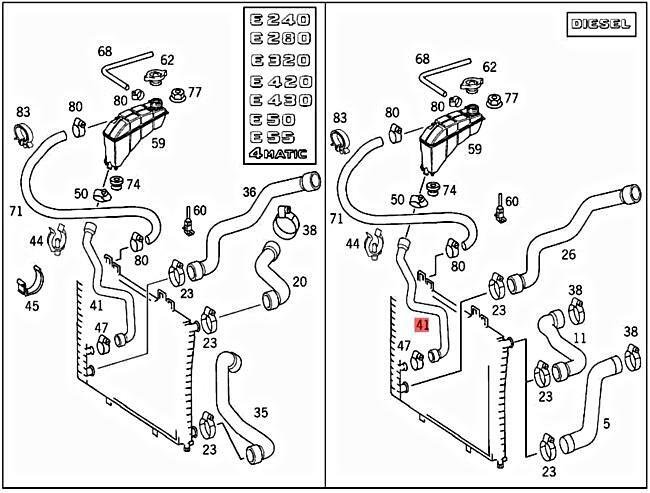 Genuine MERCEDES S210 W210 E-CLASS W210 Break S210 Estate Hose ...