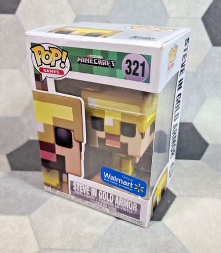 Funko Pop! Minecraft Steve in Gold Armor Walmart Exclusive #321 MINT | eBay