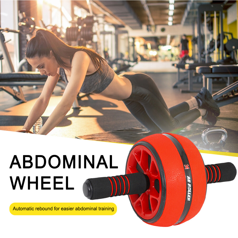 Core Strengthening Trainer Abdominal Exercise Roller with Knee Pad for ...