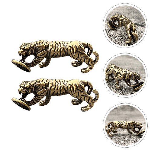 6 pcs Mini Brass Tiger Statue Brass Tiger Sculpture Decoration Car ...