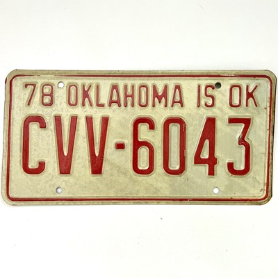 1978 United States Oklahoma Cleveland County Passenger License Plate ...