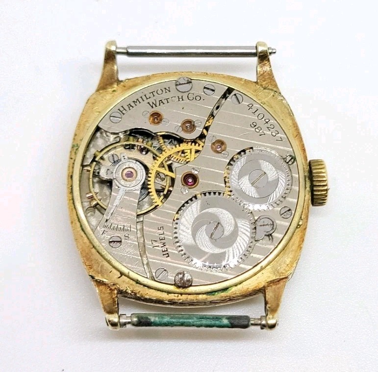 Vintage Hamilton 987 17J 14K Gold Filled Art Deco Mechanical Wrist ...