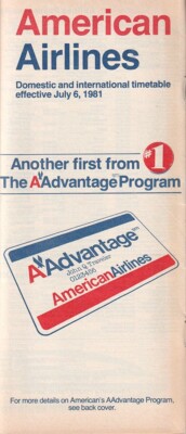 American Airlines timetable 1981/07/06 | eBay