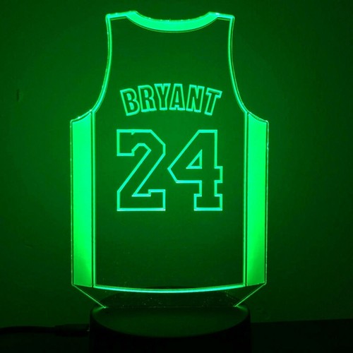KOBE BRYANT 24 JERSEY LAKERS BBALL 3D Acrylic LED 7 Colour Night Light ...