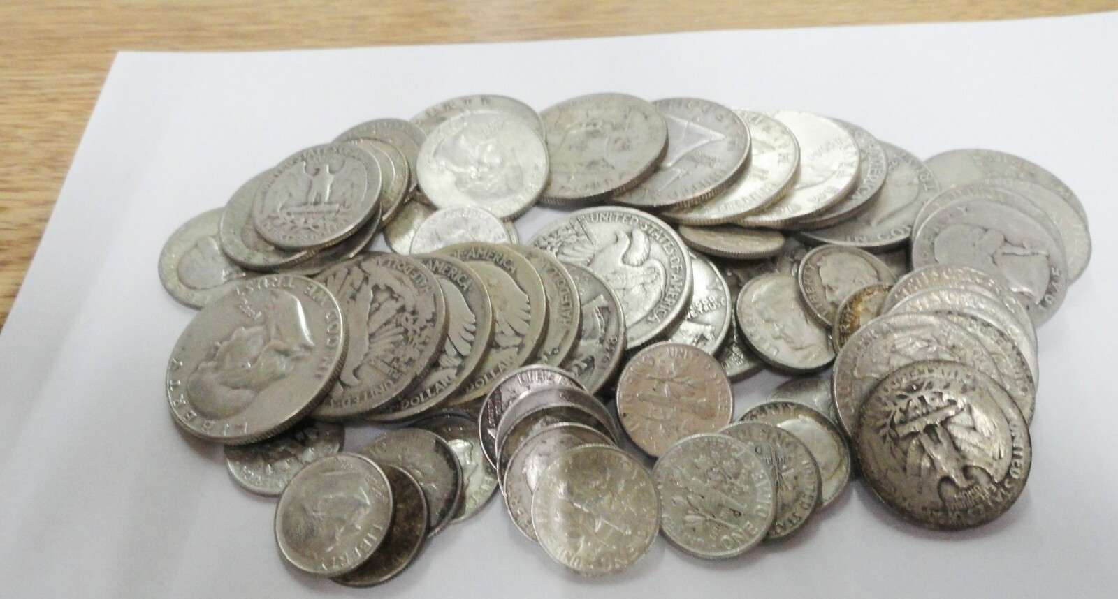 90% Junk Silver US Coins lot of 1/2 oz. Standard Wt.-Pre 1965-No Clad ...