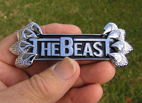 THE BEAST BIKE EMBLEM Chrome Metal Badge *NEW & UNIQUE fits Harley ...