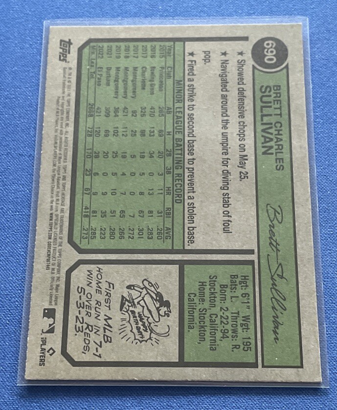 2023 Topps Heritage High Number #690 Brett Sullivan RC San Diego Padres ...