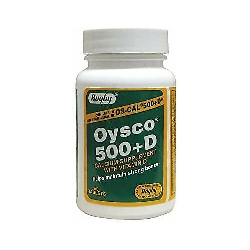 Rugby Oysco 500 + D Calcium Supplement with Vitamin D Tablets 500mg 60 ...
