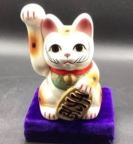 Japanese Maneki Neko Lucky Cat Ceramic Bank 5 1/4 Inches | eBay