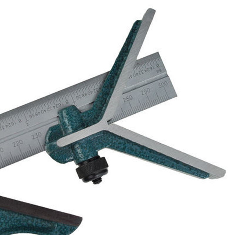 Steel Measuring Angle Tool Rule Protractor 12" Combination Tri- Square ...