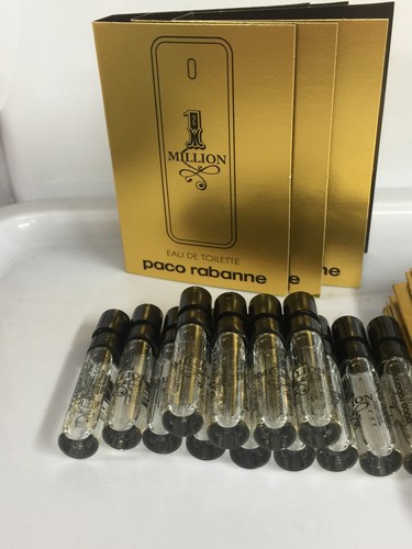 12 Paco Rabanne One Million Men Sample Travel Vials w/ Cards NEW 12 ...