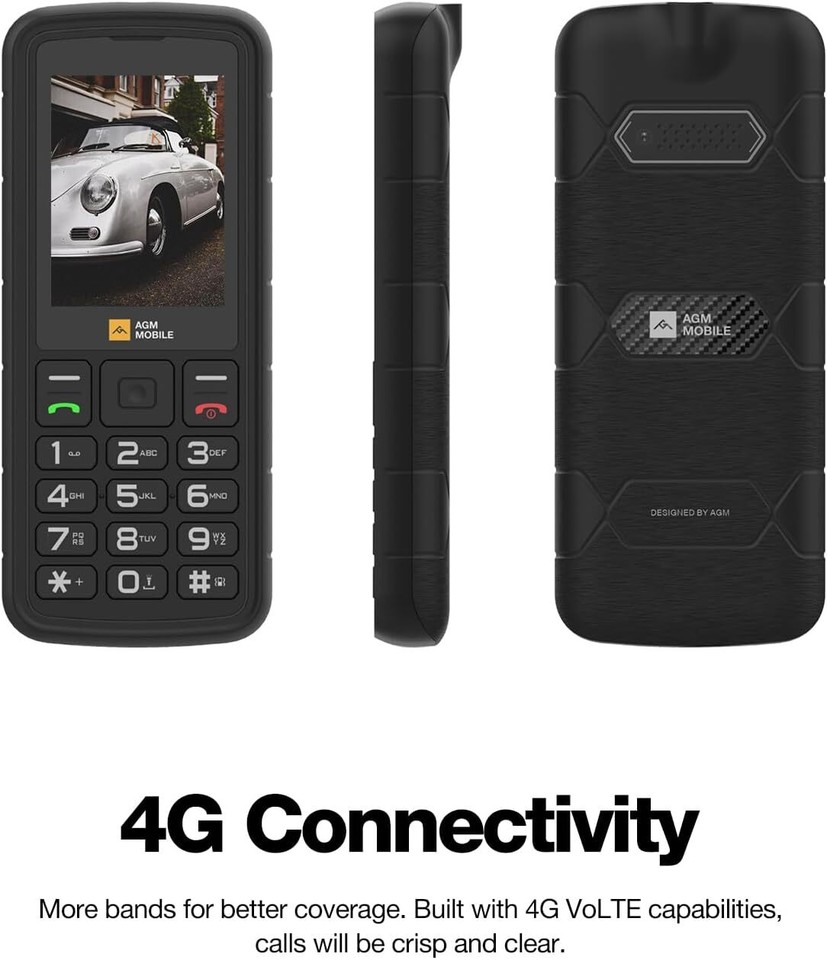 AGM M9 Rugged Feature Cell Phone, 4G Basic Mobile Phone, Waterproo T ...