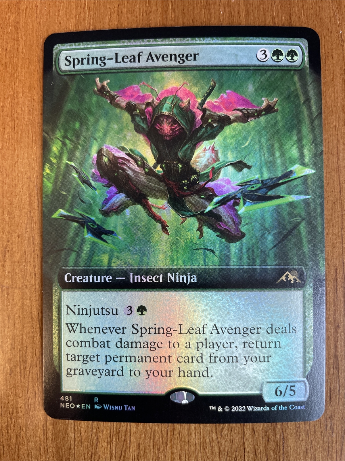 MTG Kamigawa Neon Dynasty NEO Spring-Leaf Avenger 481 R FOIL Extended ...