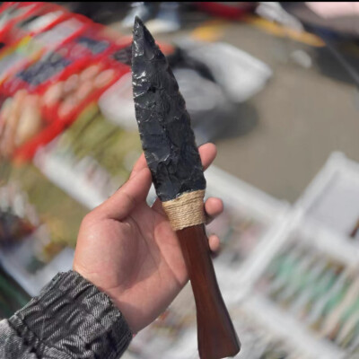 9.8“Natural obsidian knife crystal dagger hand carved Crystal Healing ...