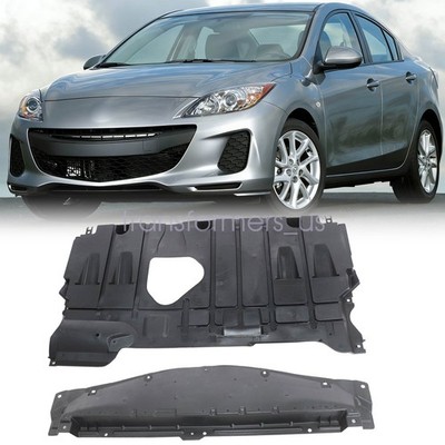 Fit 2010-2013 Mazda 3 Front & Rear Under Cover Engine Splash Shields ...