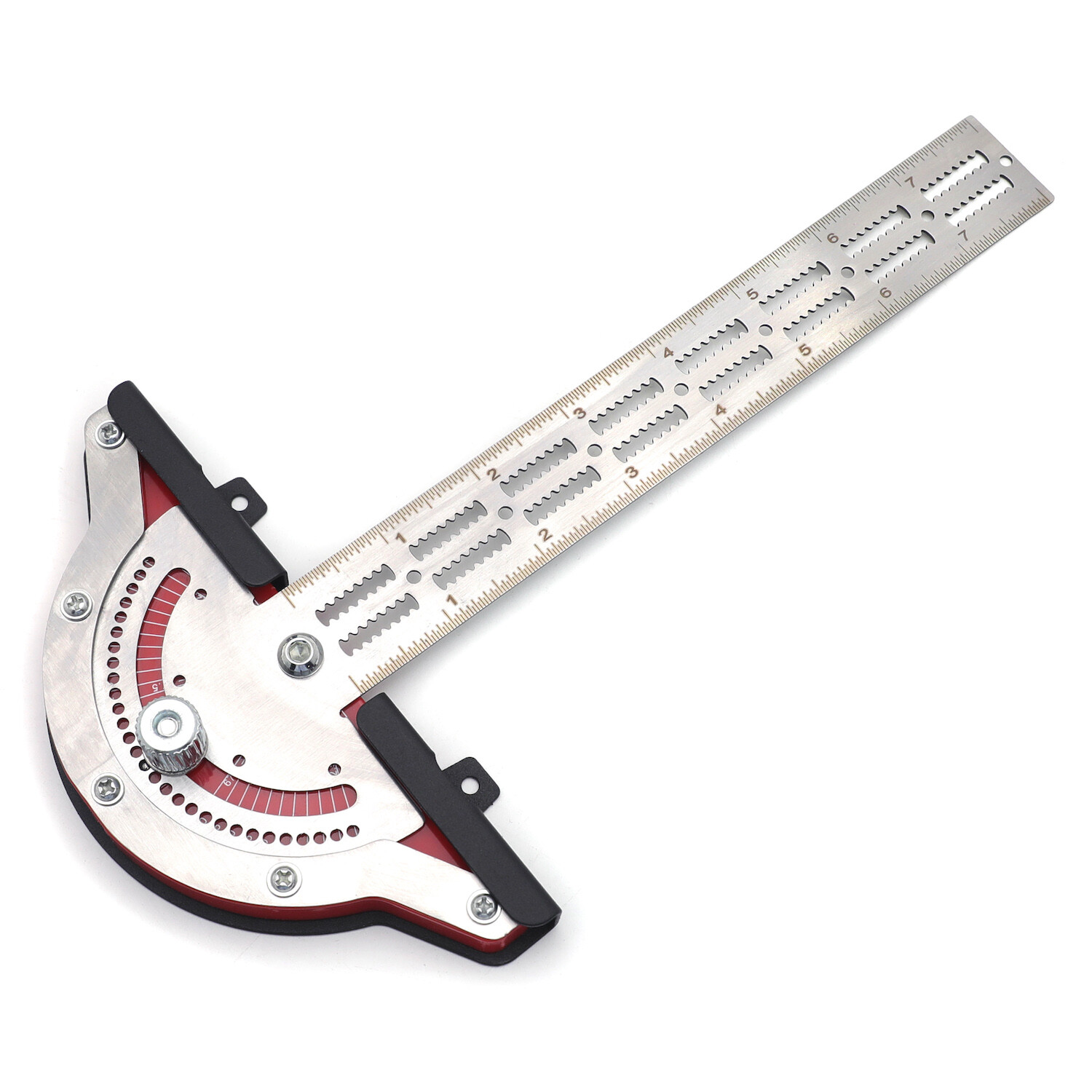 10" Woodworker Edge Ruler 0-70°Adjustable Protractor Angle Finder Two ...