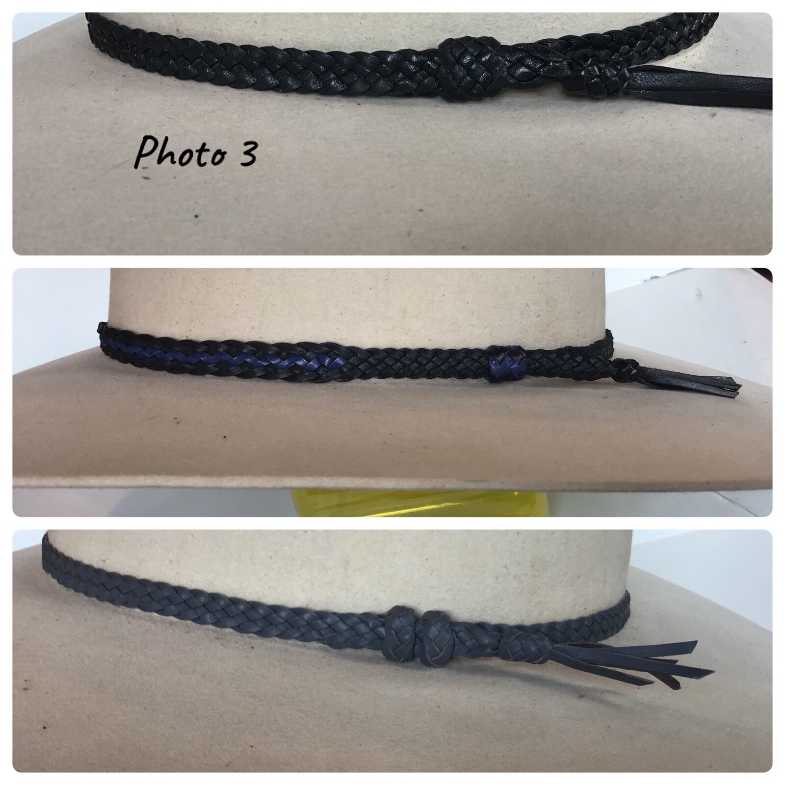 Western cowboy braided leather hatband hat band, choose from many ...