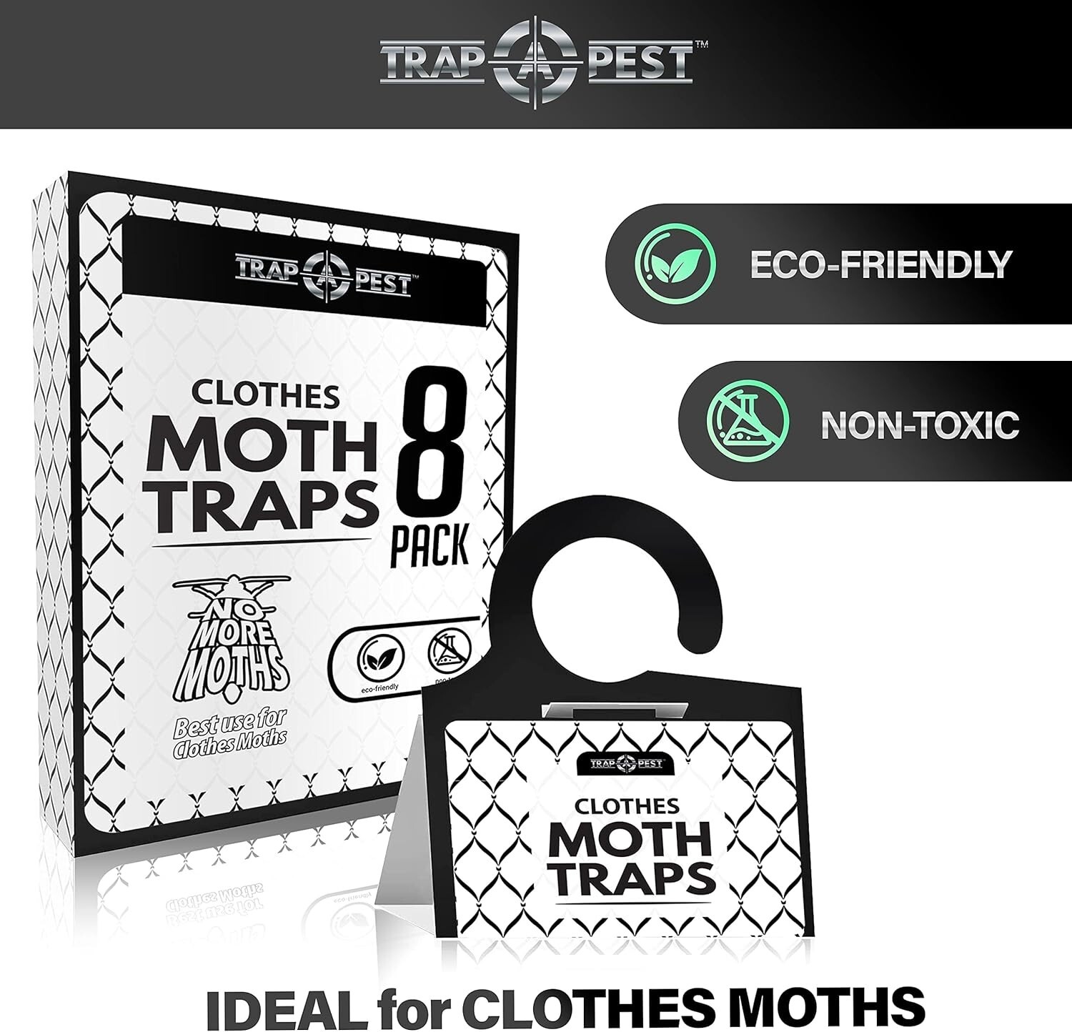 Clothing Moth Traps - 8 Pack - Non Toxic Moth Traps for Clothes with ...